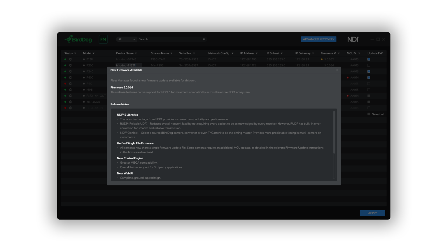 Fleet Manager – BirdDog